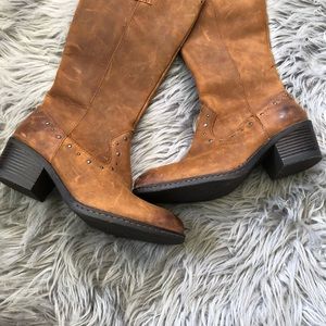 boc | Shoes | Boc Brown Leather Knee High Boots With Zippers | Poshmark